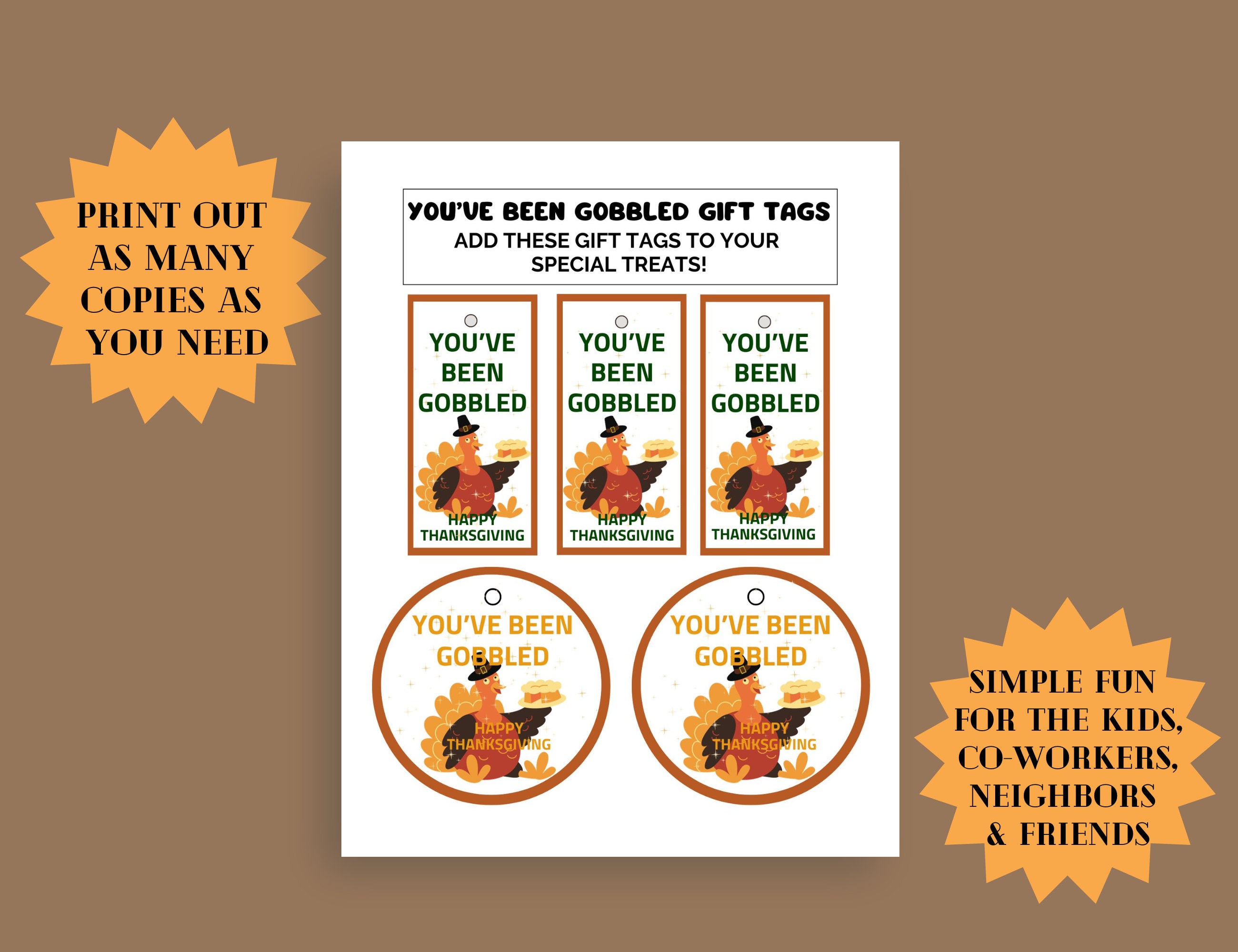 You've Been Gobbled Game Printable, We've Been Gobbled, Thanksgiving ...