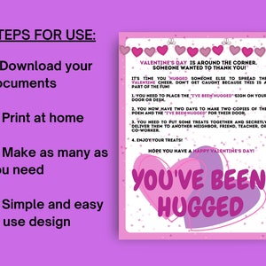 You've Been Hugged Valentine Game: Printable Kit (digital Download) - Etsy
