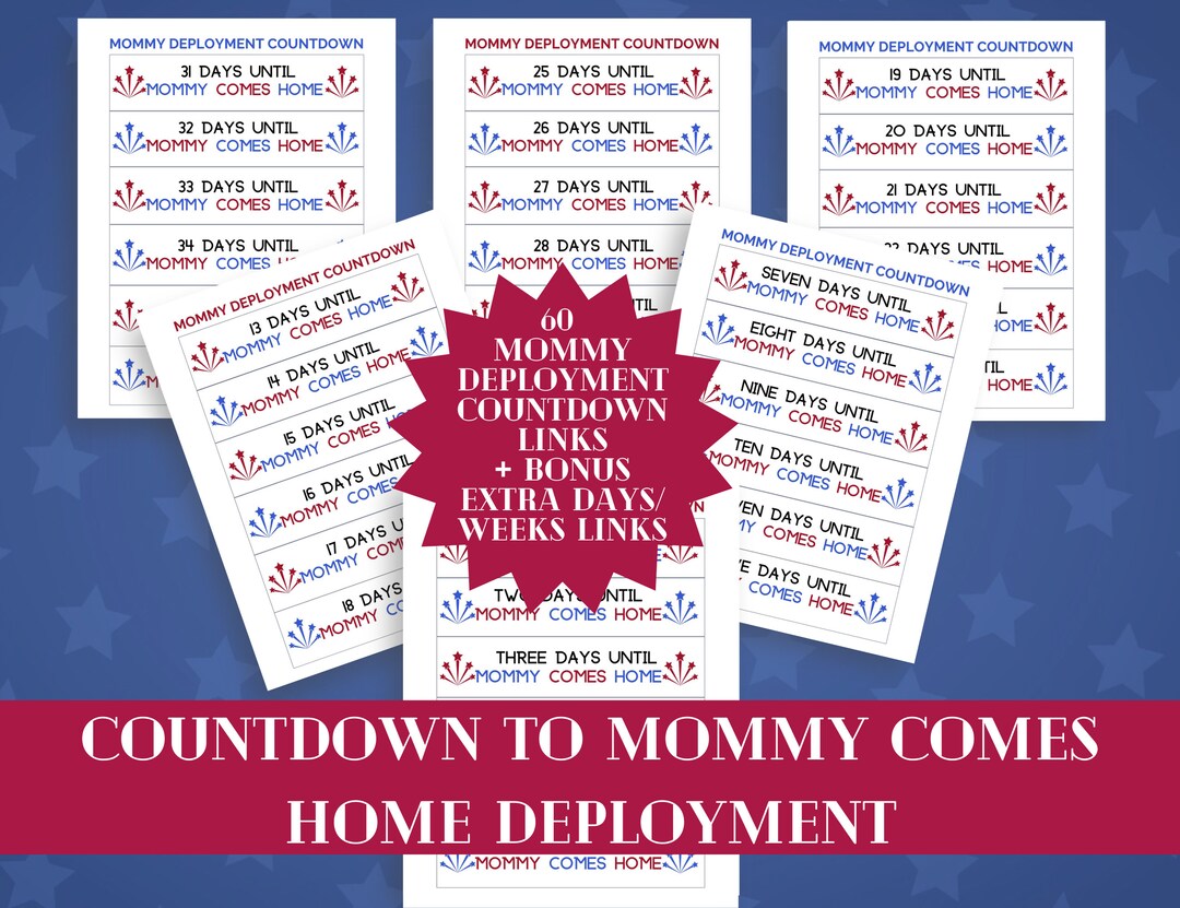 Mommy Deployment Countdown, Days Left Countdown Chain, Military ...