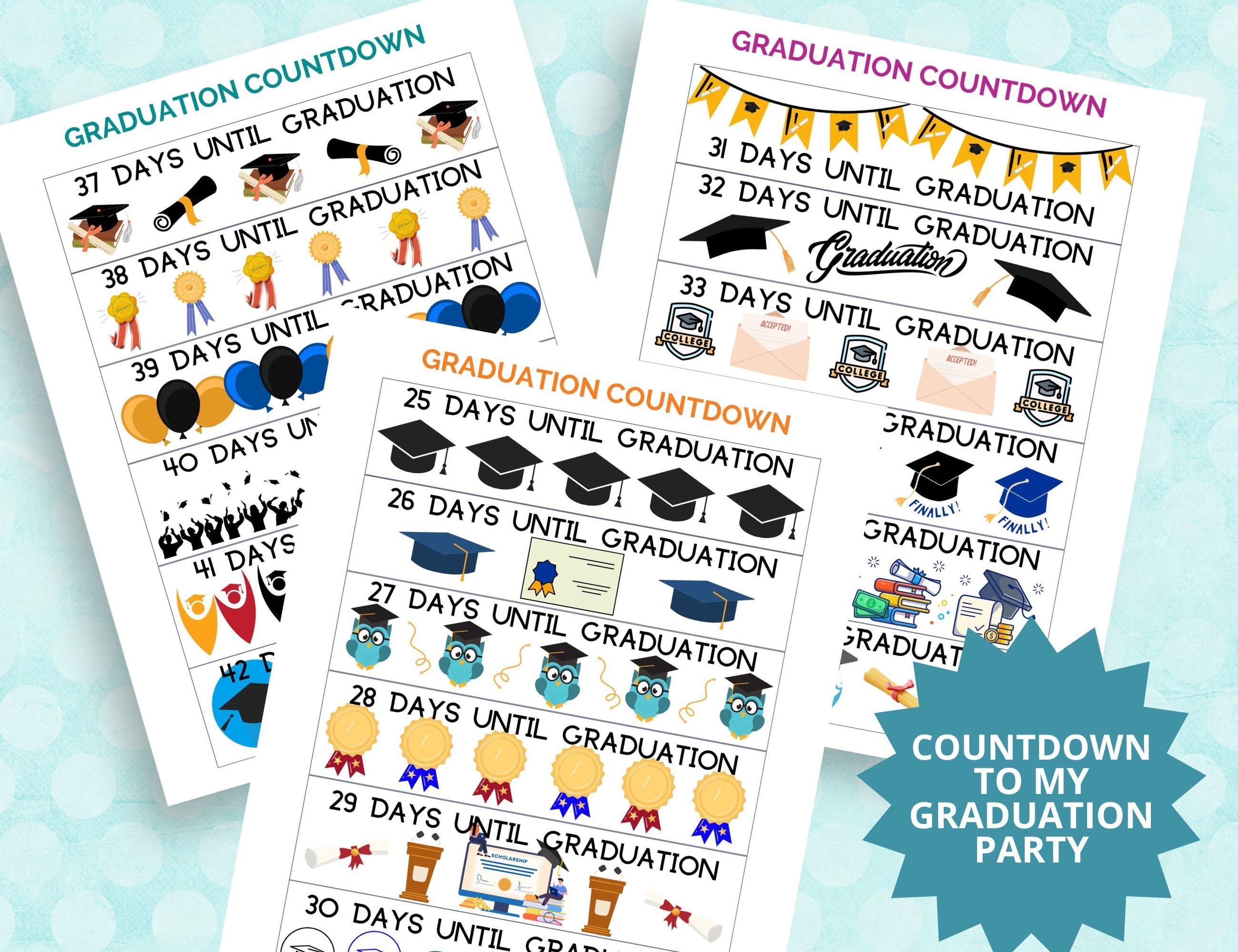 Graduation Calendar Countdown, DYI Chain Printable for Countdown to ...