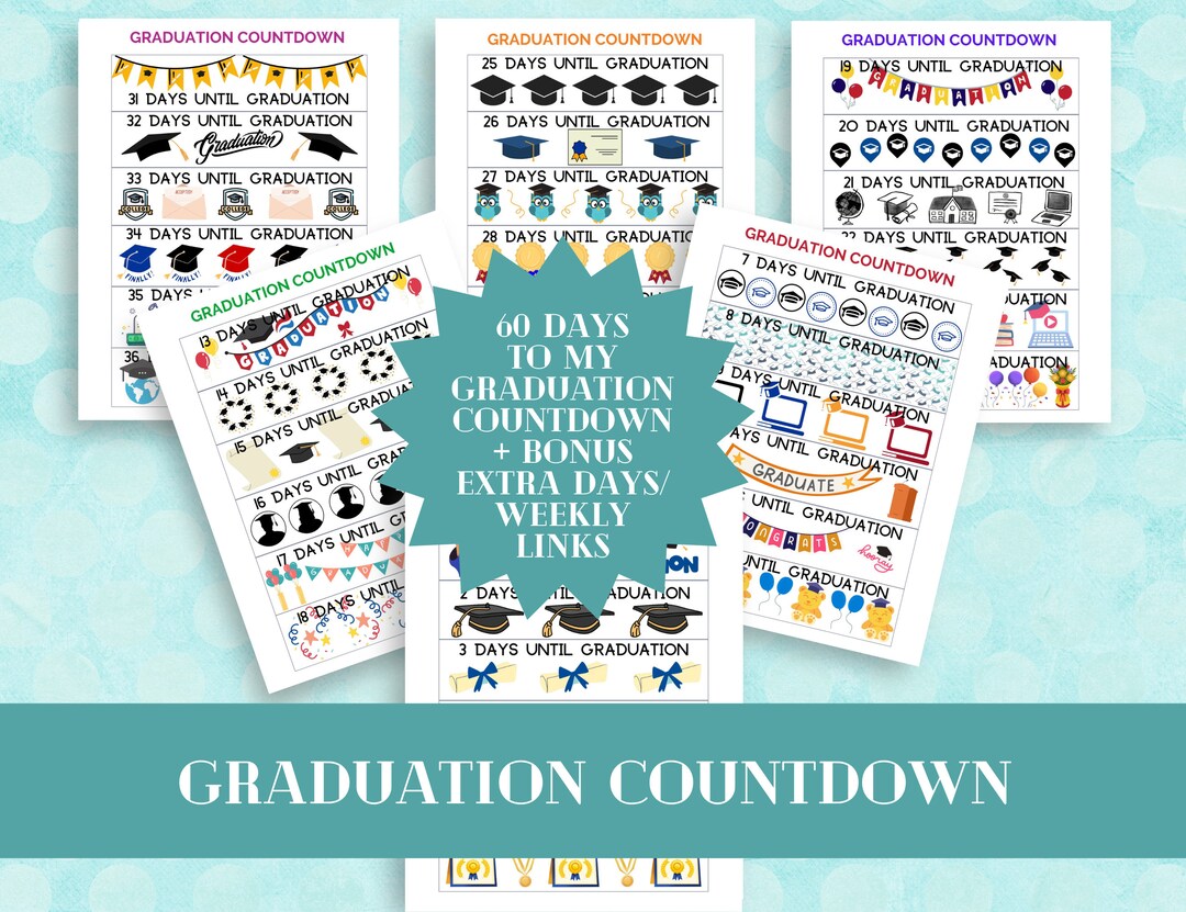 Graduation Calendar Countdown, DYI Chain Printable for Countdown to ...