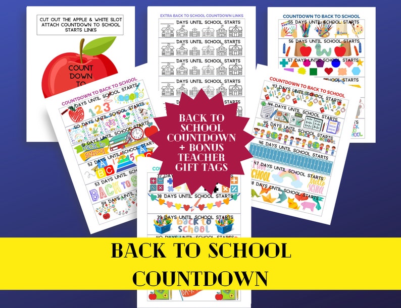 Back to School Kids Calendar Countdown, DYI Chain Printable for ...