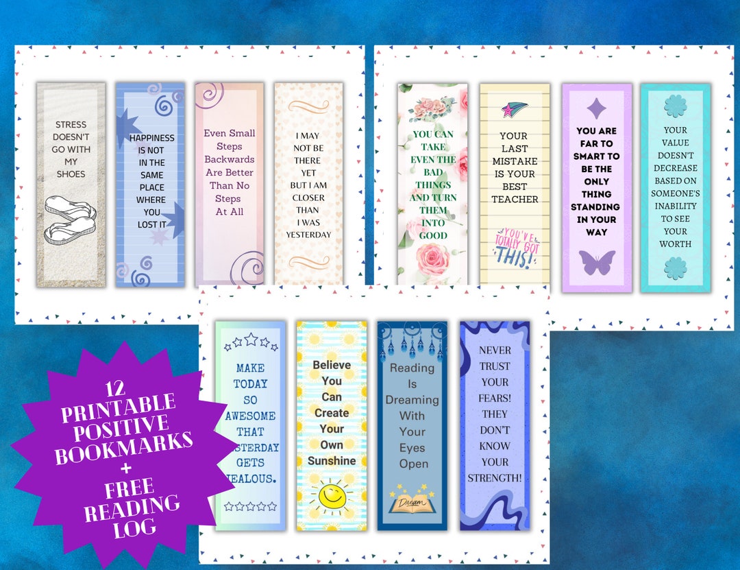 Positive Affirmation Bookmarks for Teens: Inspirational Quotes (PDF) - Etsy
