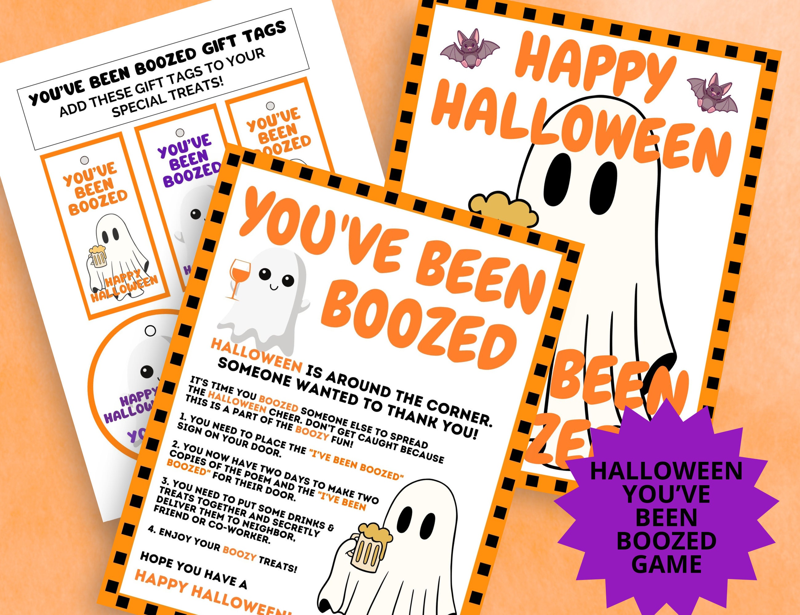 You've Been Boozed Game Printable, We've Been Boozed, Halloween Boozed ...