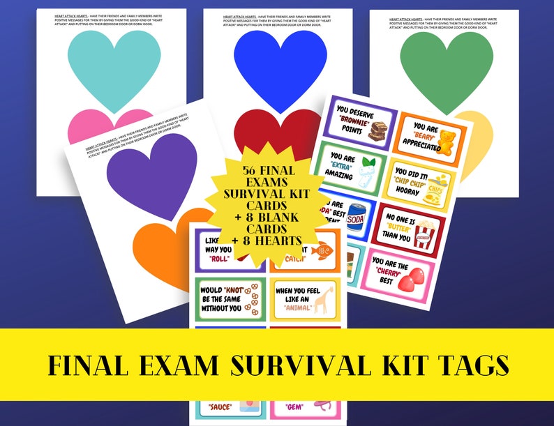 Final Exam Treat Cards: Student Test-taking Kit (printable PDF) - Etsy