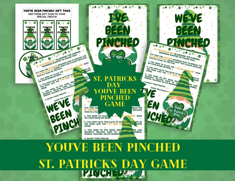 You've Been Pinched Game Printable, We've Been Pinched, St. Patrick's ...