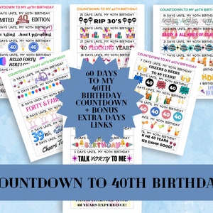 Countdown to My 40th Birthday, DIY Printable Paper Chain Calendar ...