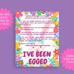 You've Been Egged Game Printable, We've Been Egged, Easter Egged Kit ...