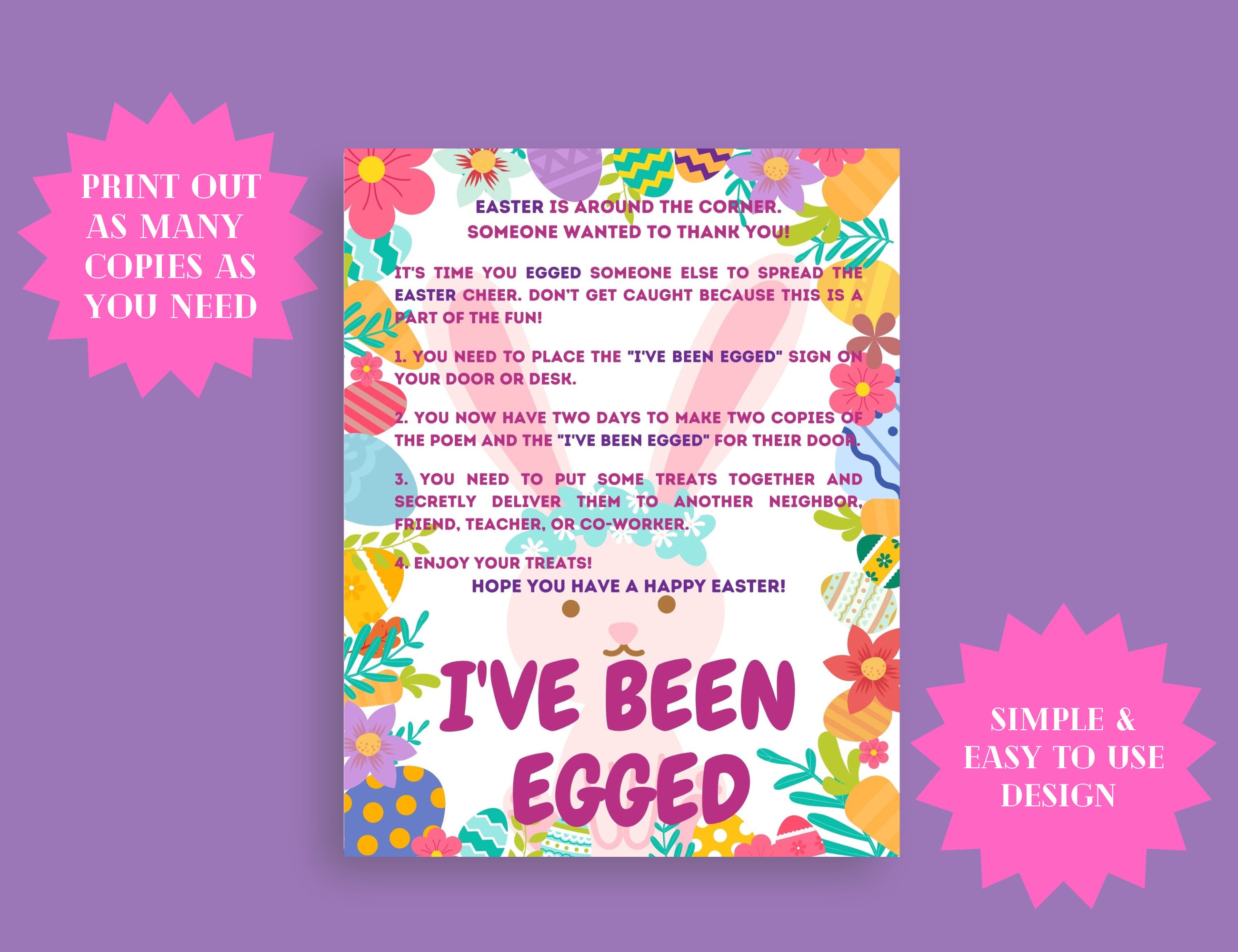 You've Been Egged Game Printable, We've Been Egged, Easter Egged Kit ...