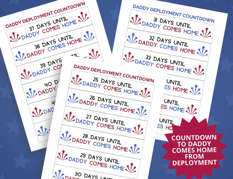 Daddy Deployment Countdown, Days Left Countdown Chain, Military ...