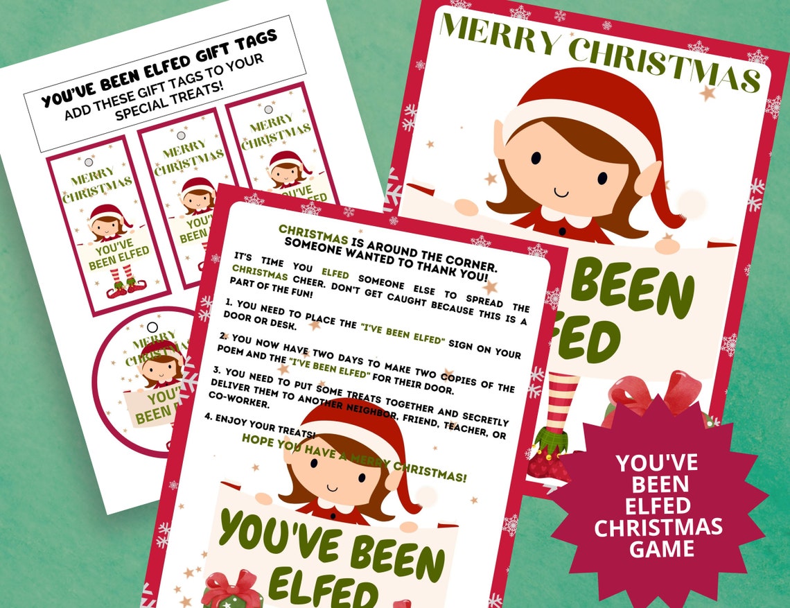 You've Been Elfed Game Printable, We've Been Elfed, Christmas Kit ...