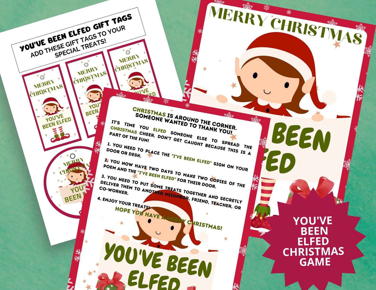You've Been Elfed Game Printable, We've Been Elfed, Christmas Kit ...