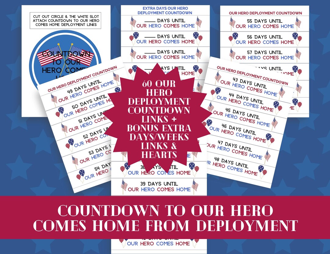 Military Hero Homecoming Countdown Chain: DIY Deployment Countdown (PDF ...