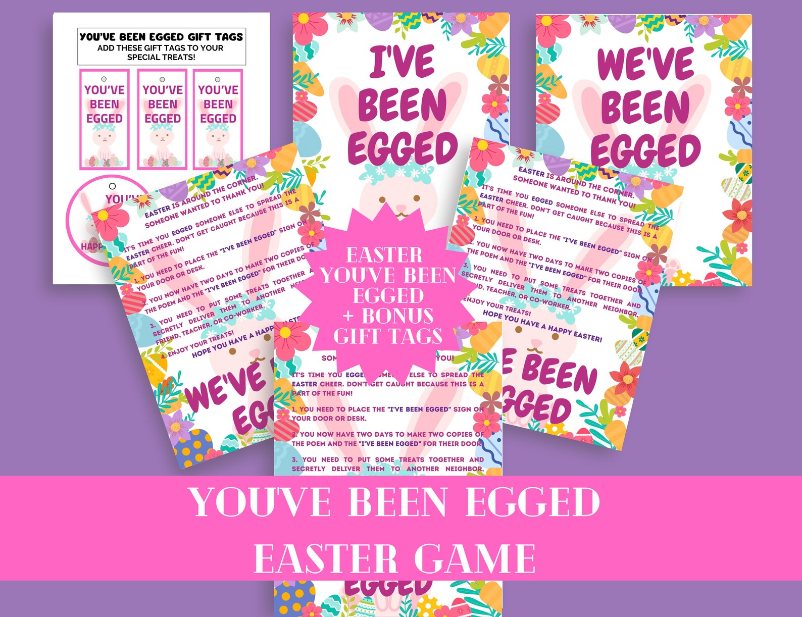 You've Been Egged Game Printable, We've Been Egged, Easter Egged Kit ...