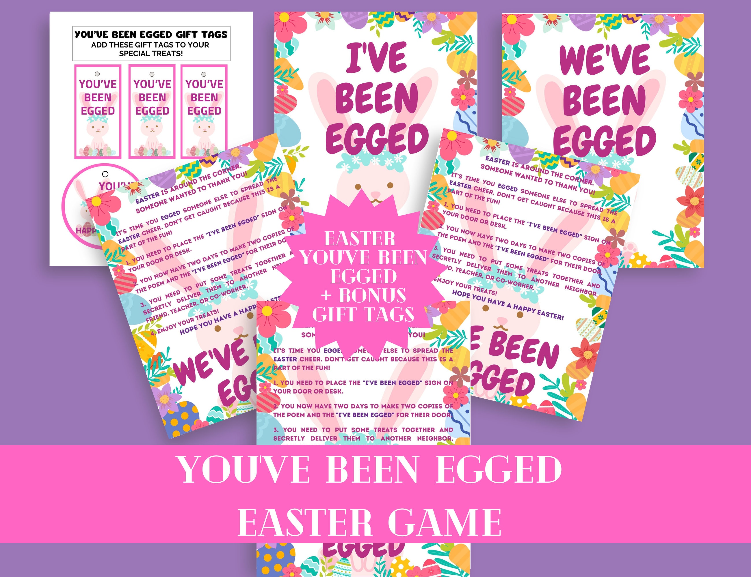 You've Been Egged Game Printable, We've Been Egged, Easter Egged Kit ...