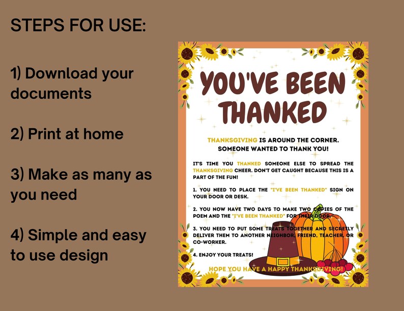 You've Been Thanked Game Printable, We've Been Thanked, Thanksgiving ...
