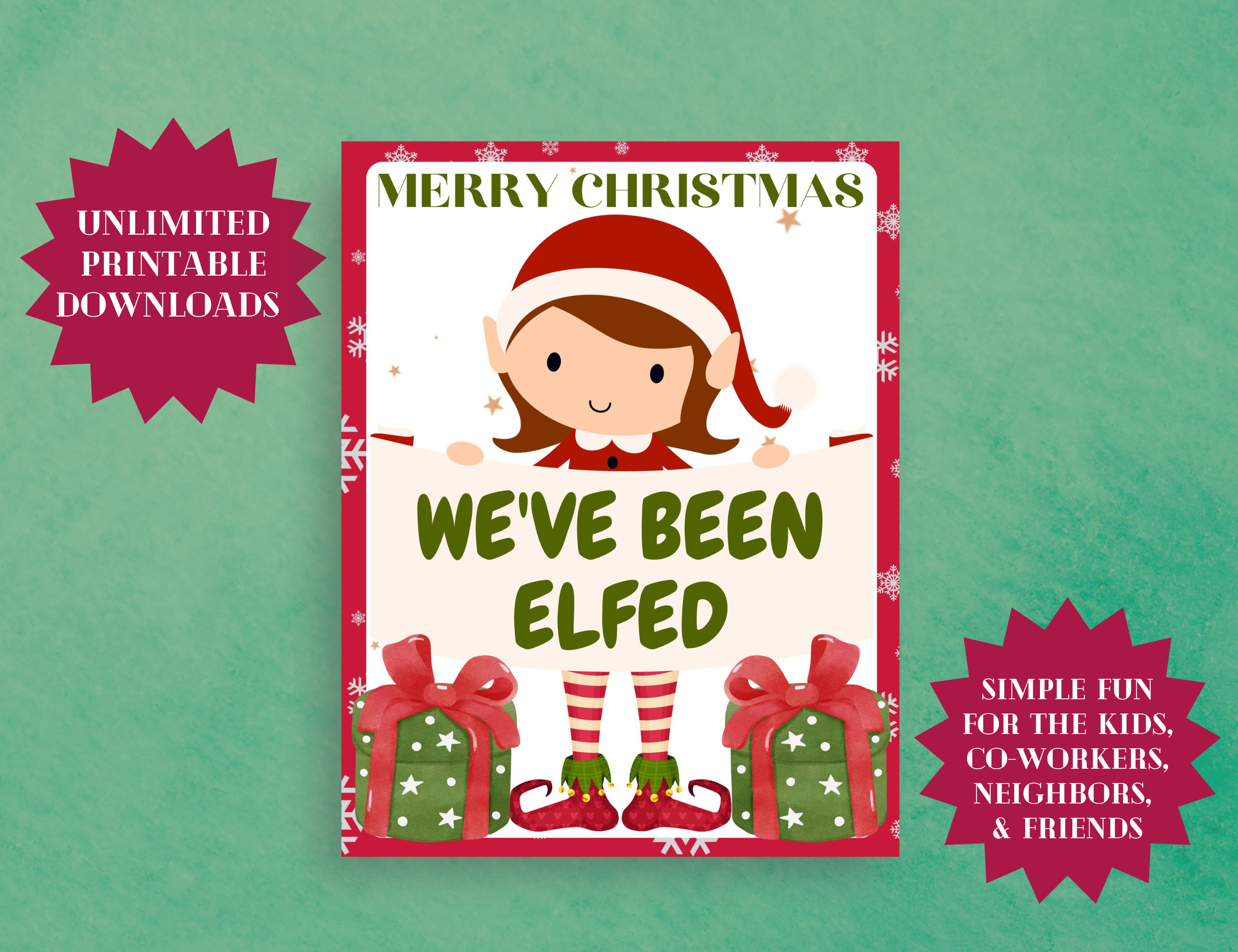 You've Been Elfed Game Printable, We've Been Elfed, Christmas Kit ...