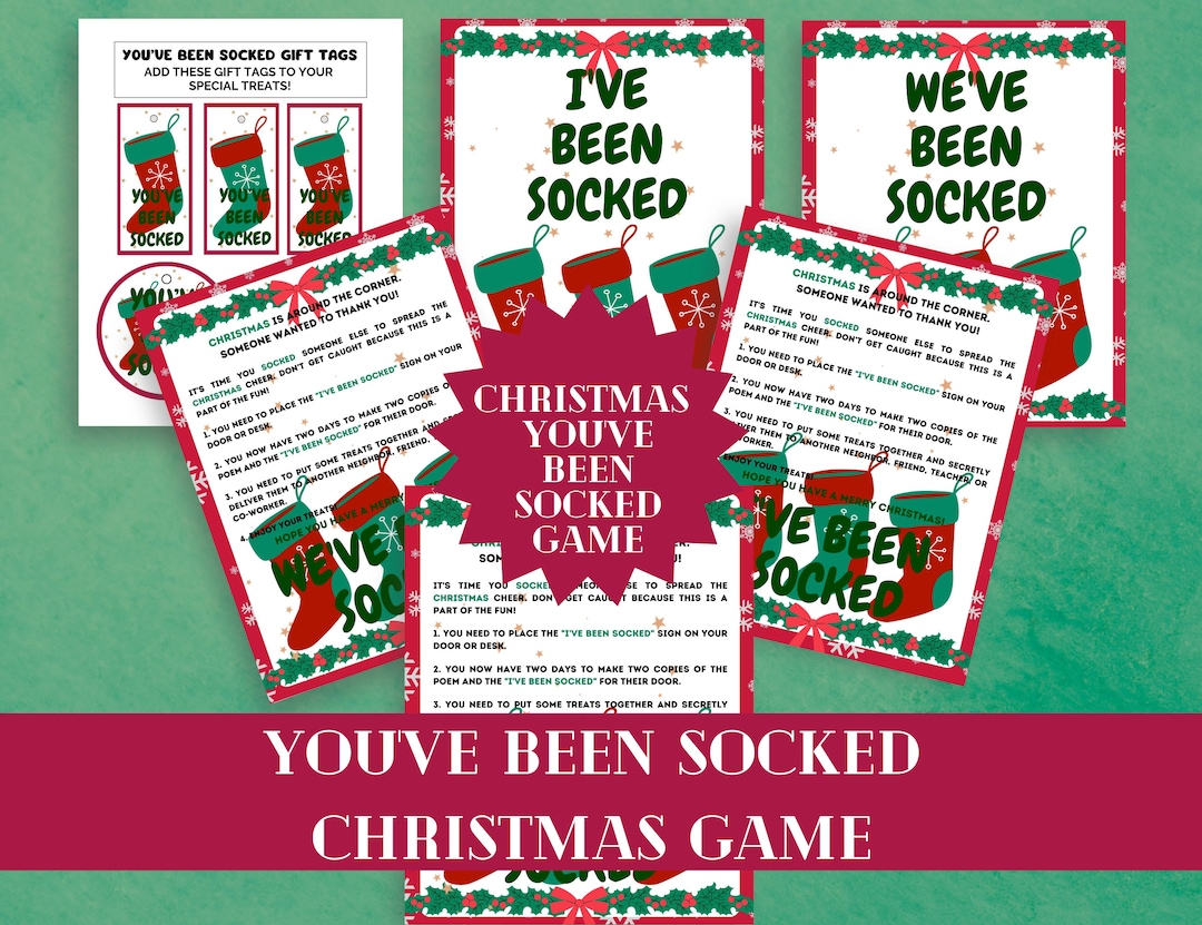 You've Been Socked Christmas Game: Printable Kit (PDF) - Etsy