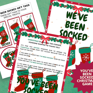 You've Been Socked Christmas Game: Printable Kit (PDF) - Etsy