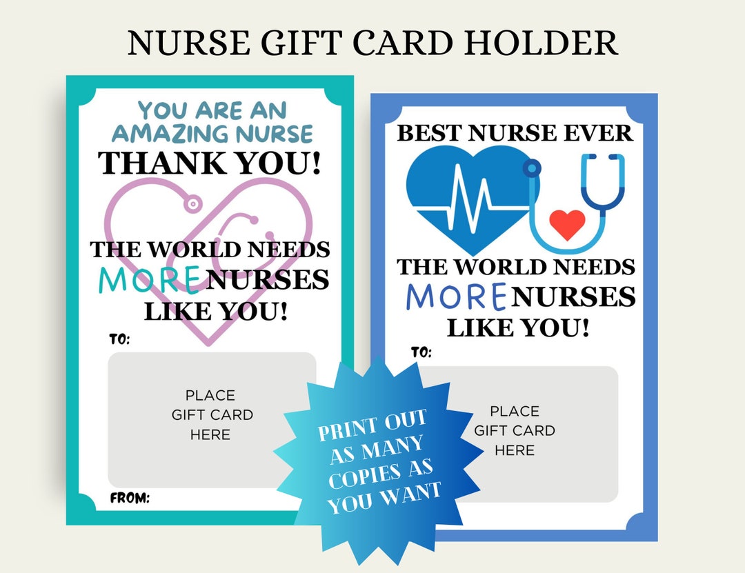 Nurse Gift Card Holder, Nurse Week Appreciation, Printable Gift for ...