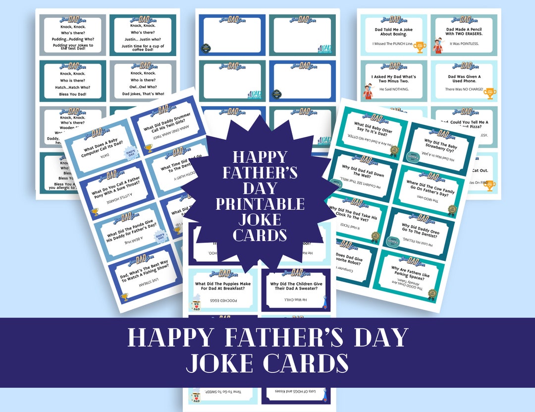 Father's Day Joke Cards #2, Lunchbox Note Cards, Dad's Day Printable ...