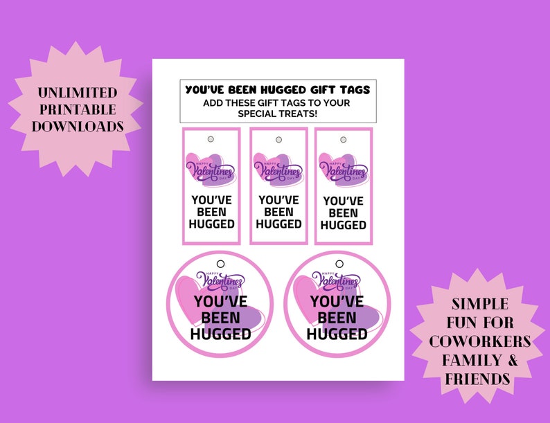 You've Been Hugged Game Printable, We've Been Hugged, Valentine Kit ...