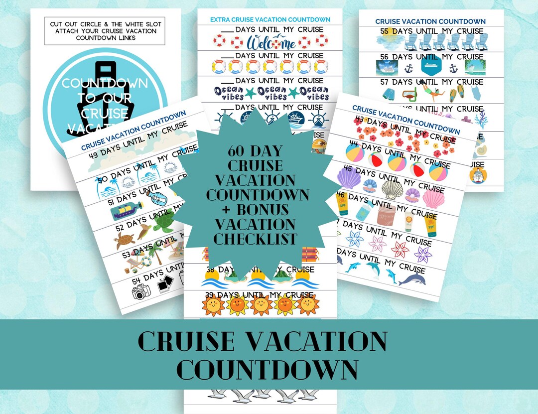 Cruise Vacation Countdown Paper Chain & Checklist (digital Printables ...
