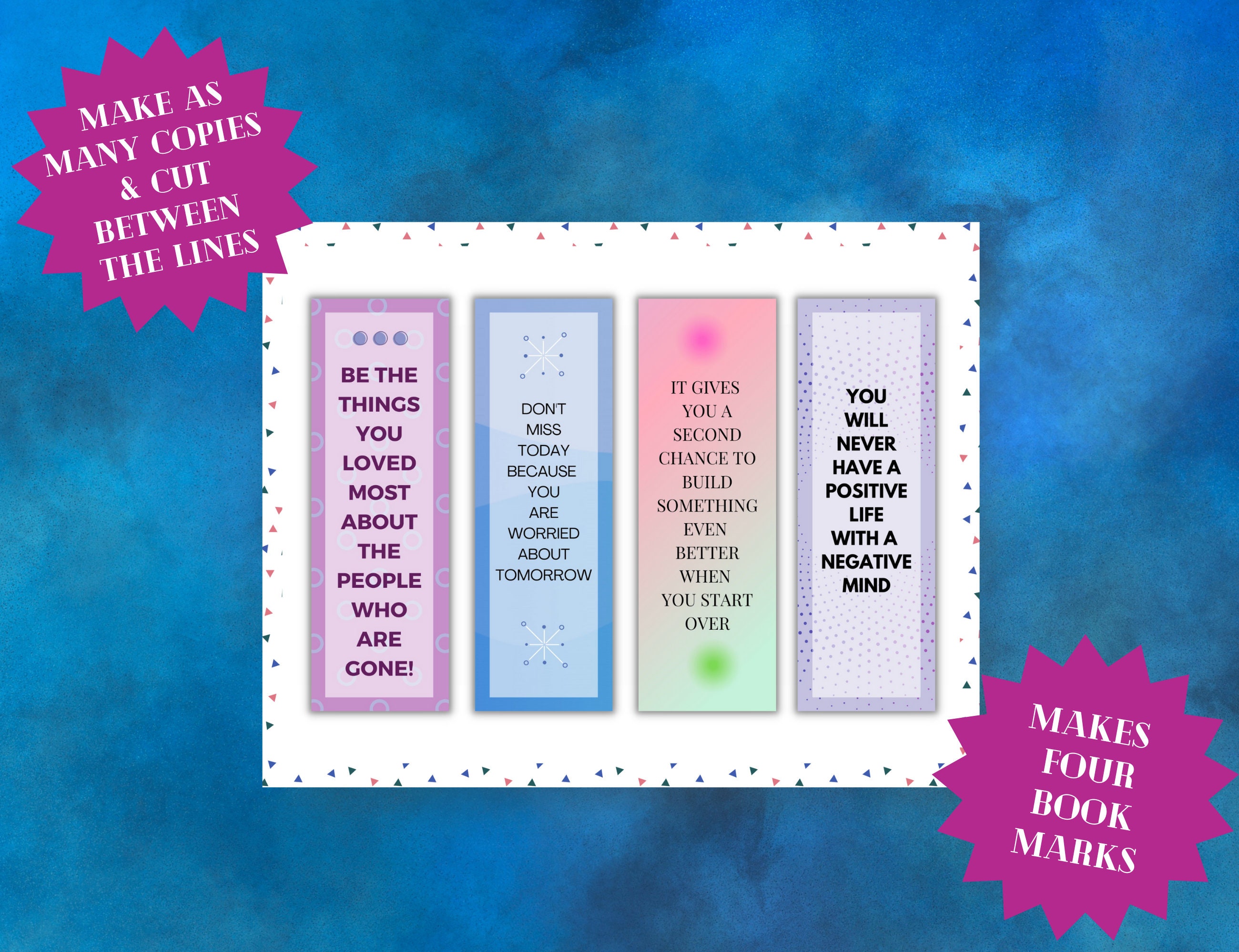 12 Printable Positive Affirmation Bookmarks for Teenagers, Booklovers ...
