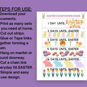 EASTER Countdown, Paper Chain Countdown, DIY Printable Paper Chain ...