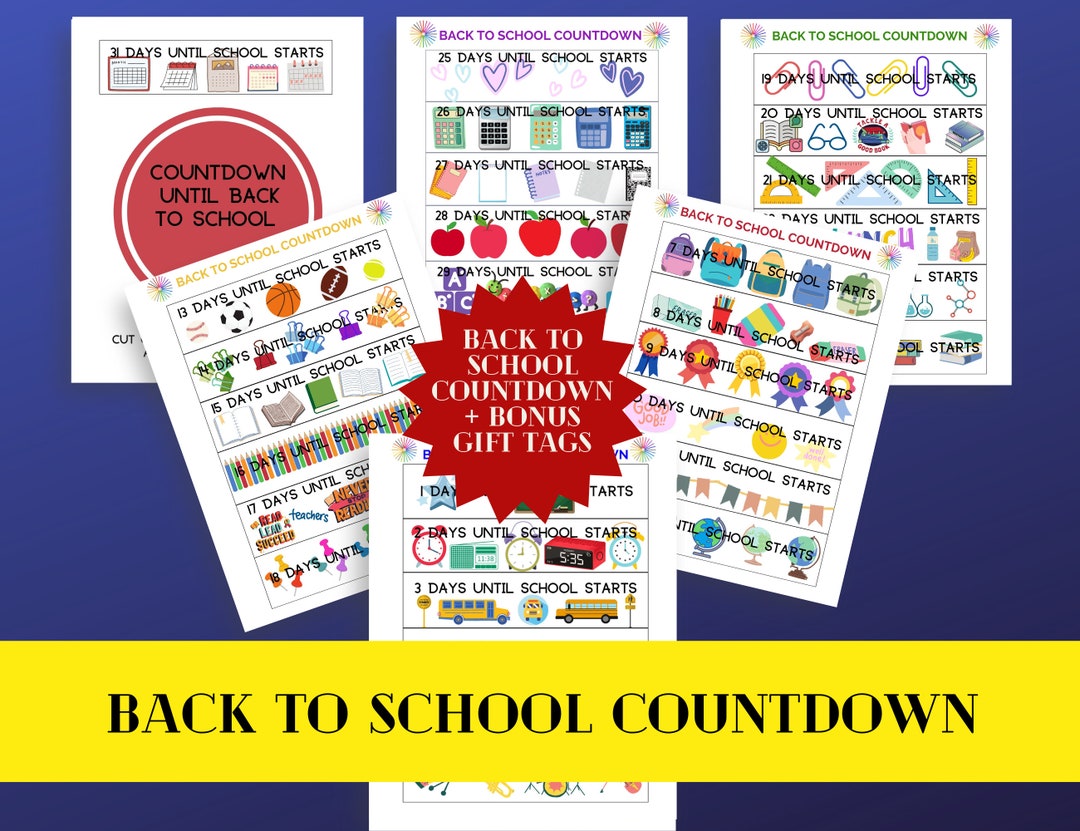 Back to School Kids Calendar Countdown, DYI Chain Printable for ...