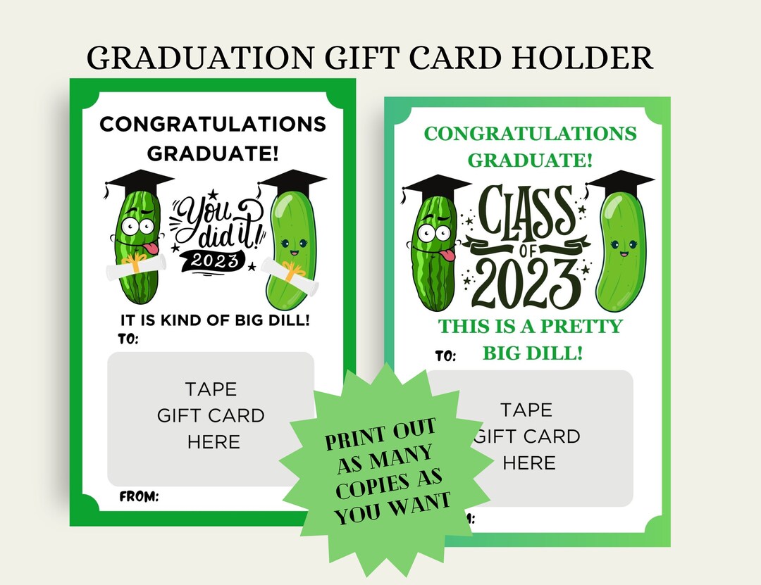 Graduation Gift Card Holder, Big Dill Congratulations Graduation Gift ...
