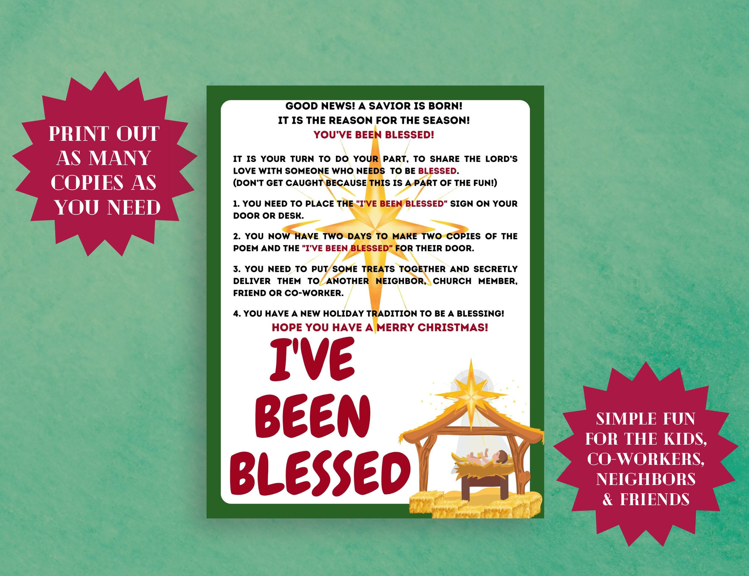 You've Been Blessed Game Printable, We've Been Blessed, Christmas ...