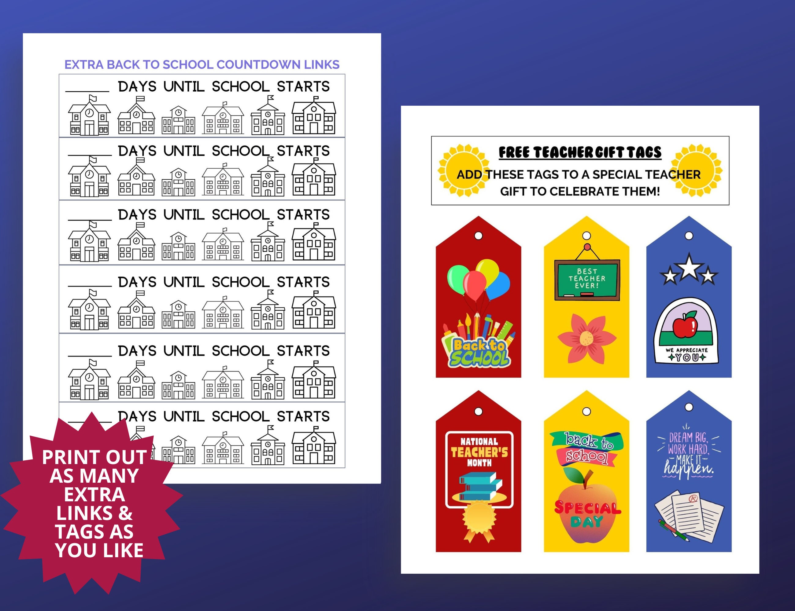 Back to School Kids Calendar Countdown, DYI Chain Printable for ...
