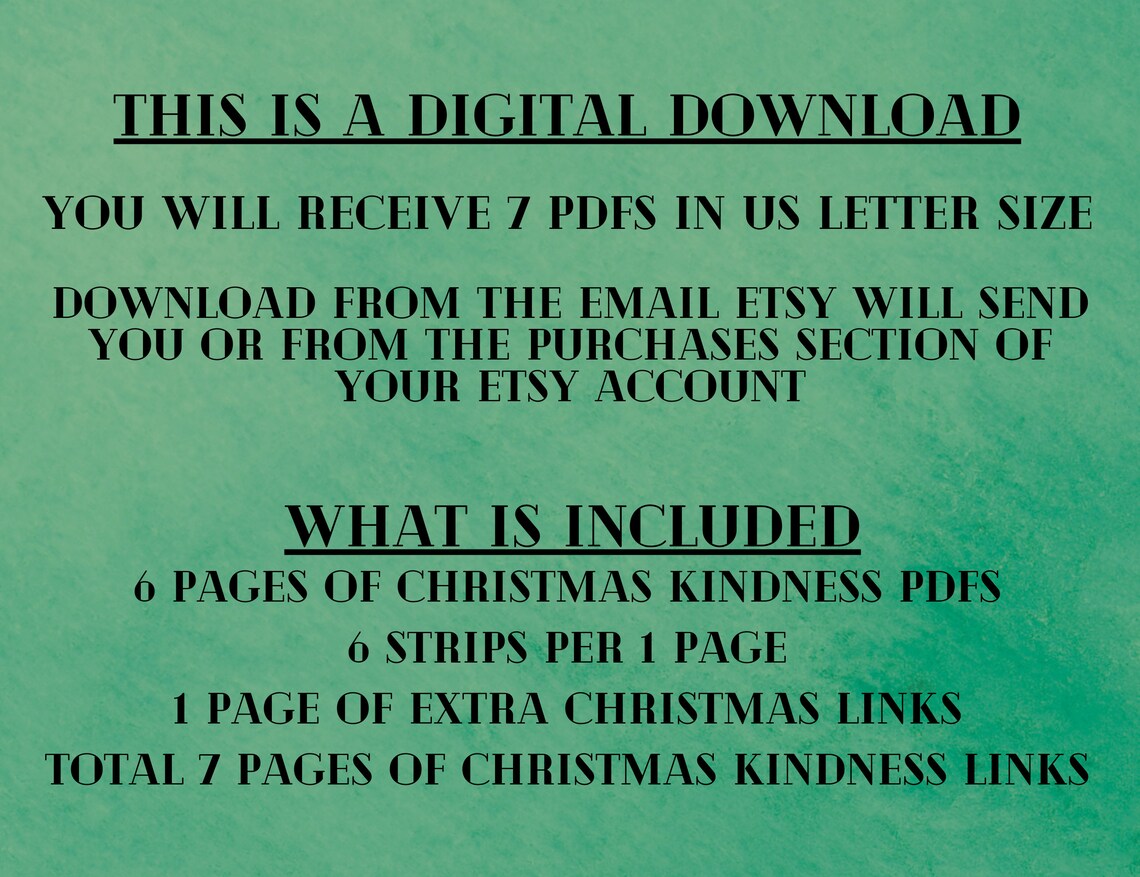 Christmas Kindness Countdown Chain: 25 Days Printable (DIGITAL DOWNLOAD ...