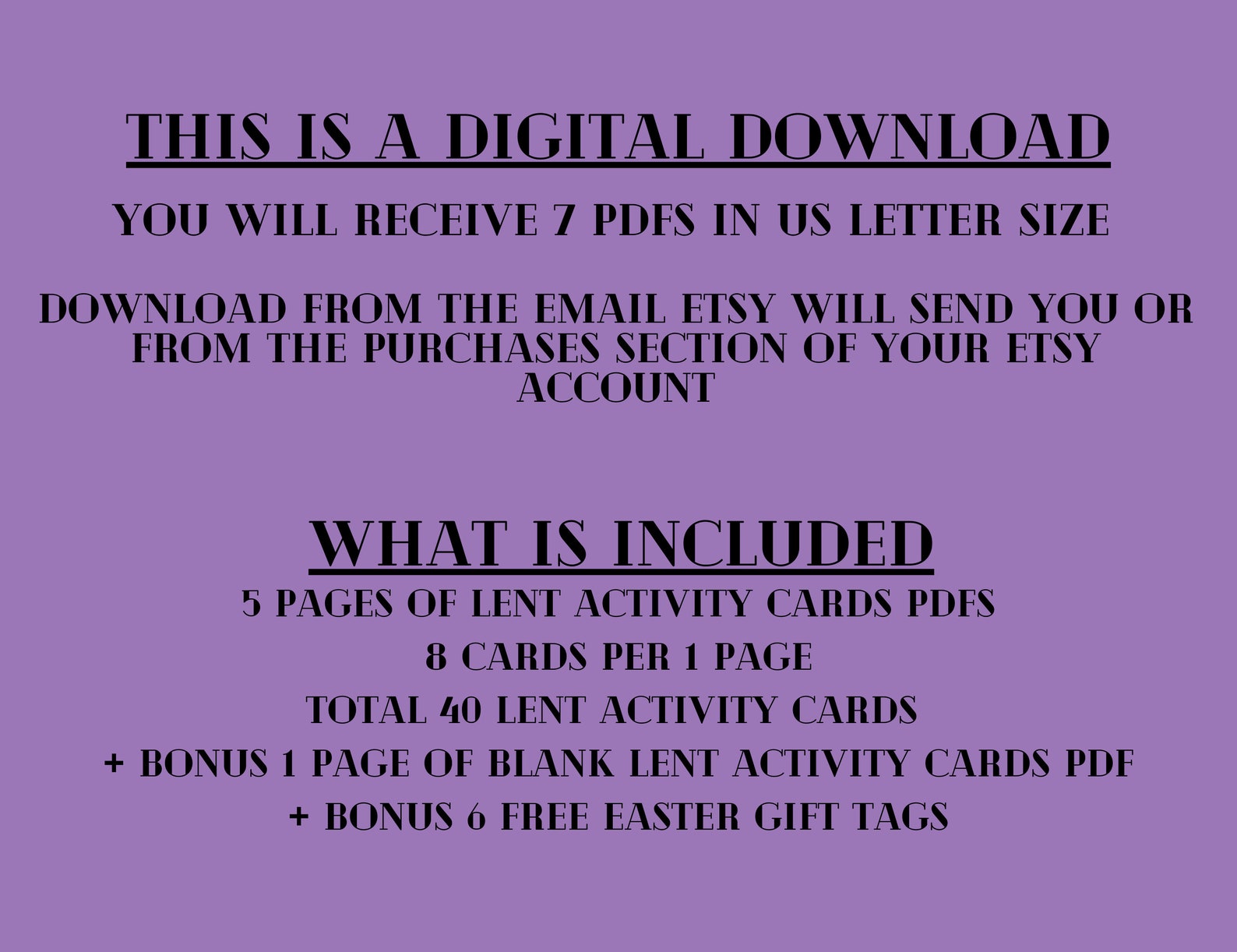 40 Lent Activity Cards, Christian Easter Activities, Lenten Project for ...