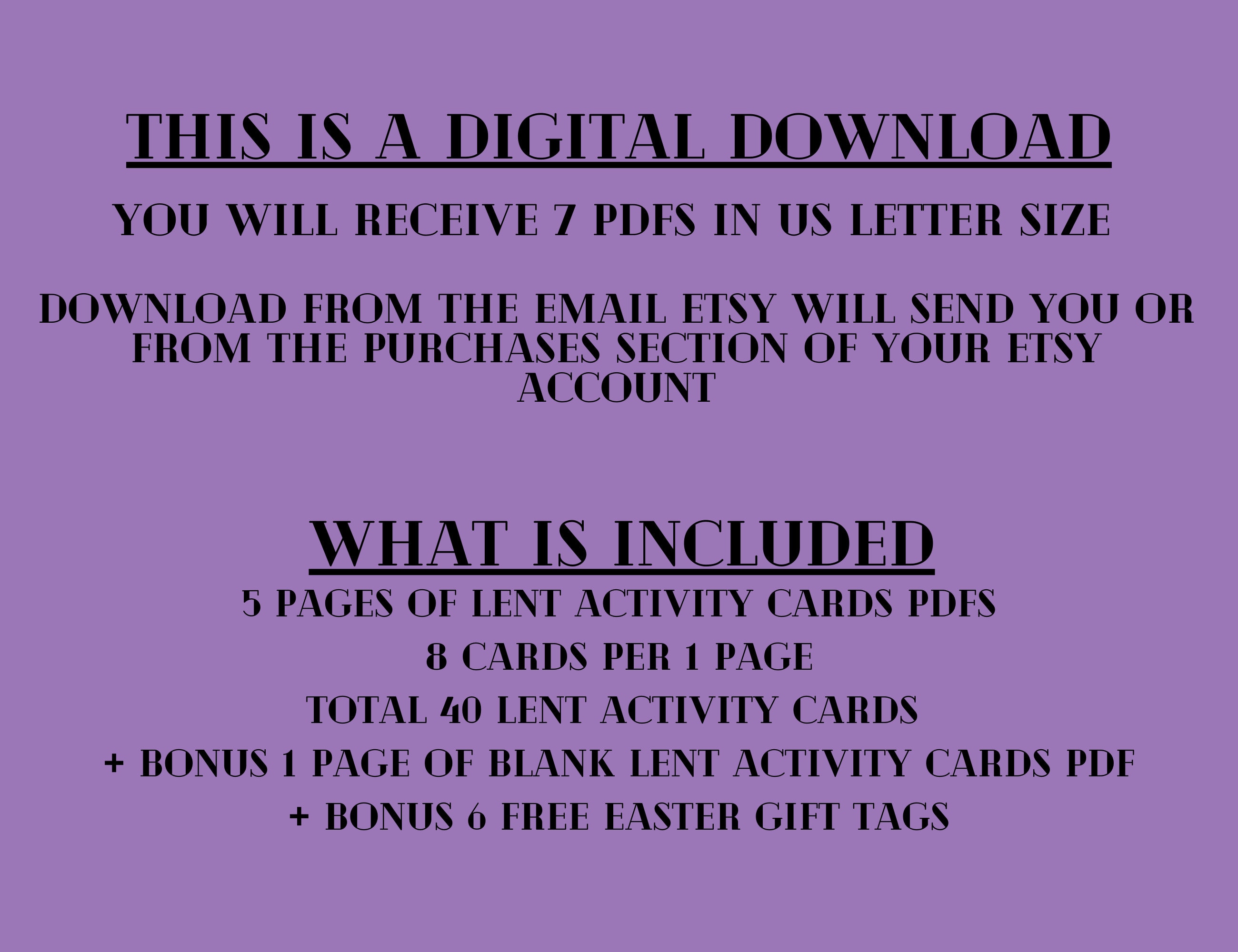 40 Lent Activity Cards, Christian Easter Activities, Lenten Project for ...