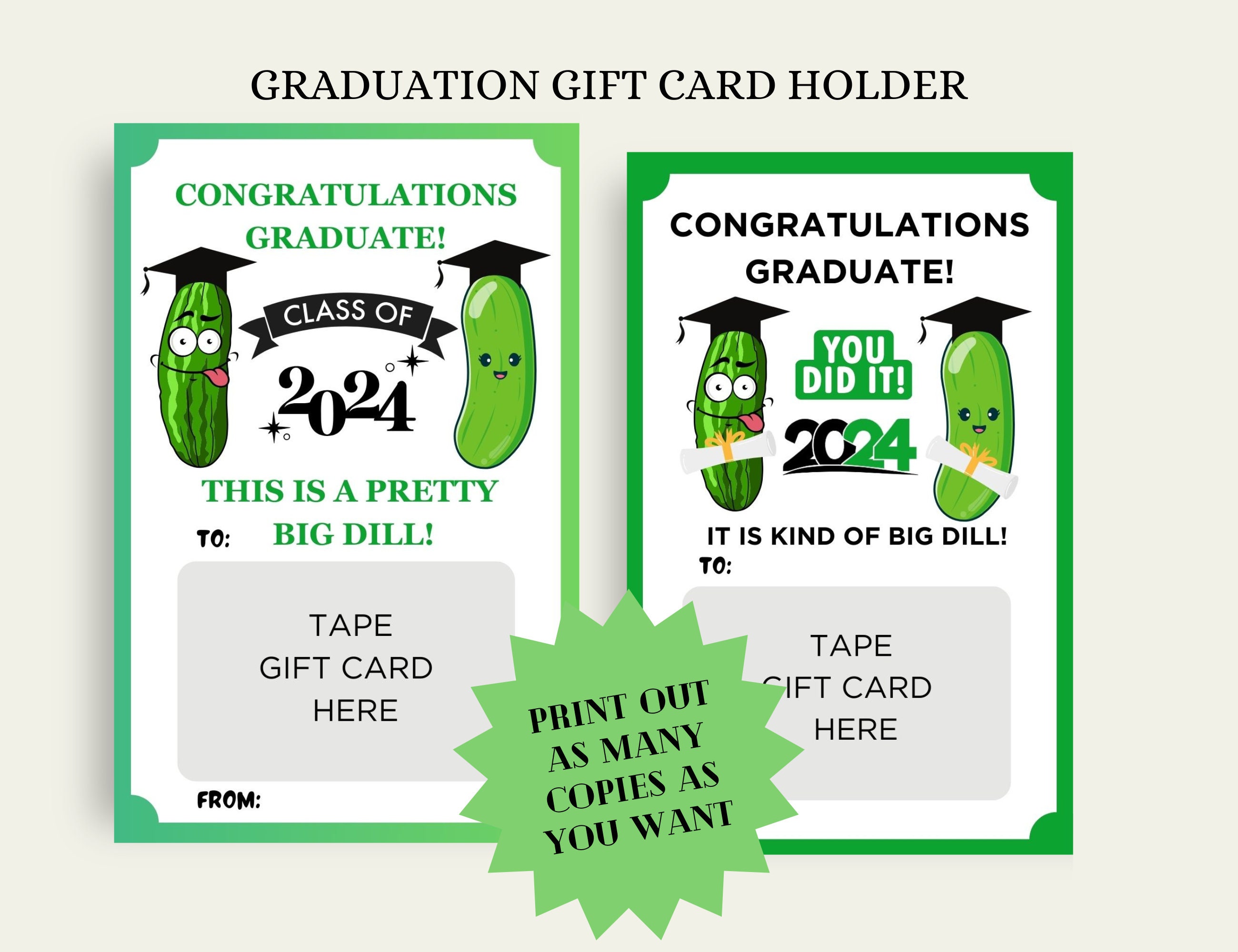 Graduation Gift Card Holder, Big Dill Congratulations Graduation Gift ...