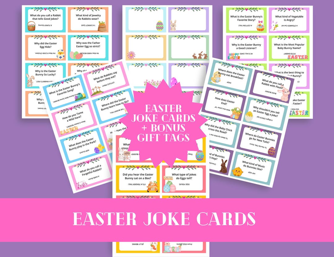 Easter Joke Cards, Lunchbox Note Cards, Easter Printable Cards, Funny ...