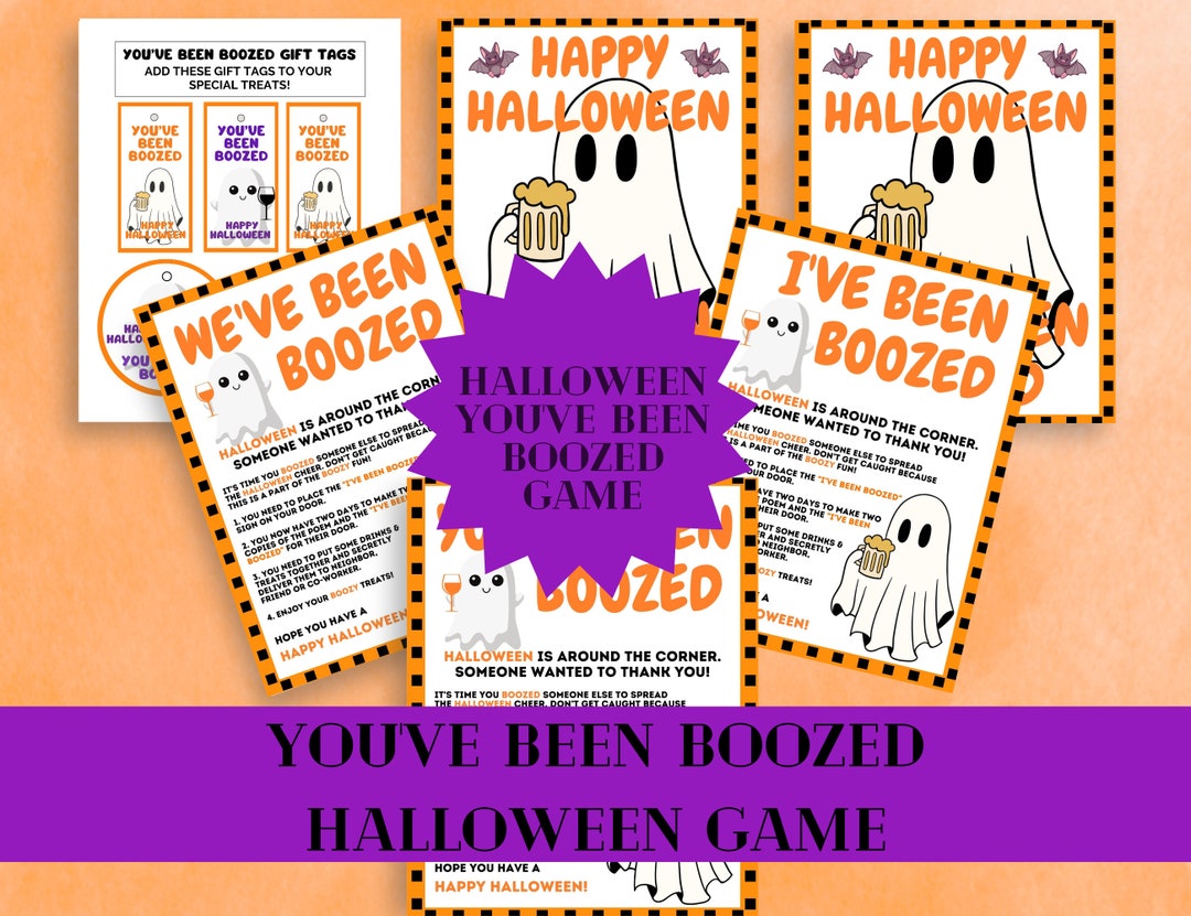 You've Been Boozed Game Printable, We've Been Boozed, Halloween Boozed ...