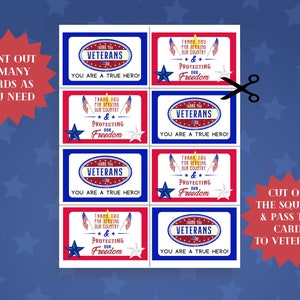 Patriotic Thank You Cards for Military & Veterans (digital Download) - Etsy