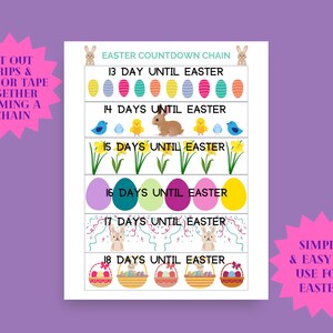EASTER Countdown, Paper Chain Countdown, DIY Printable Paper Chain ...