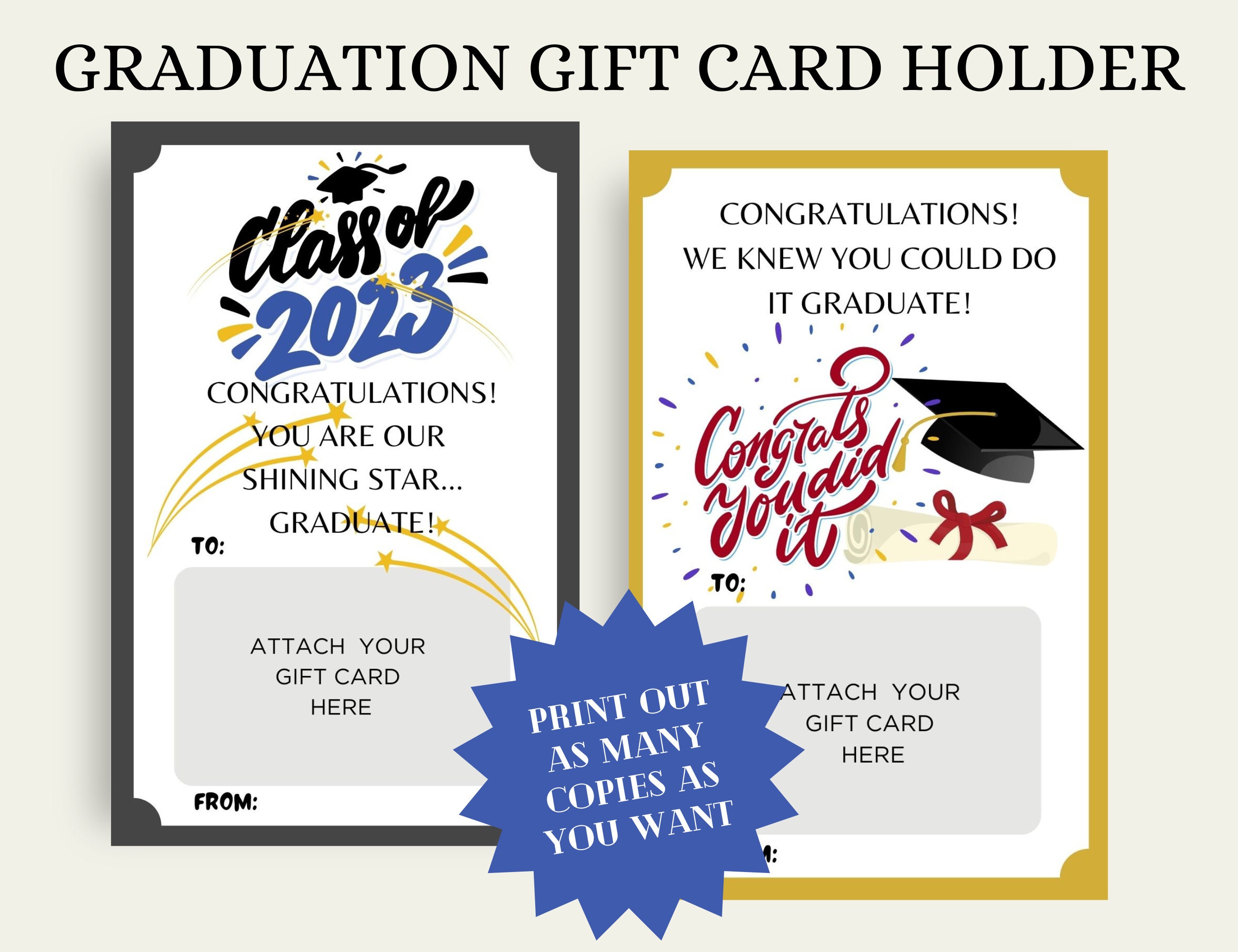 Graduation Gift Card Holder Money Card Congratulations - Etsy