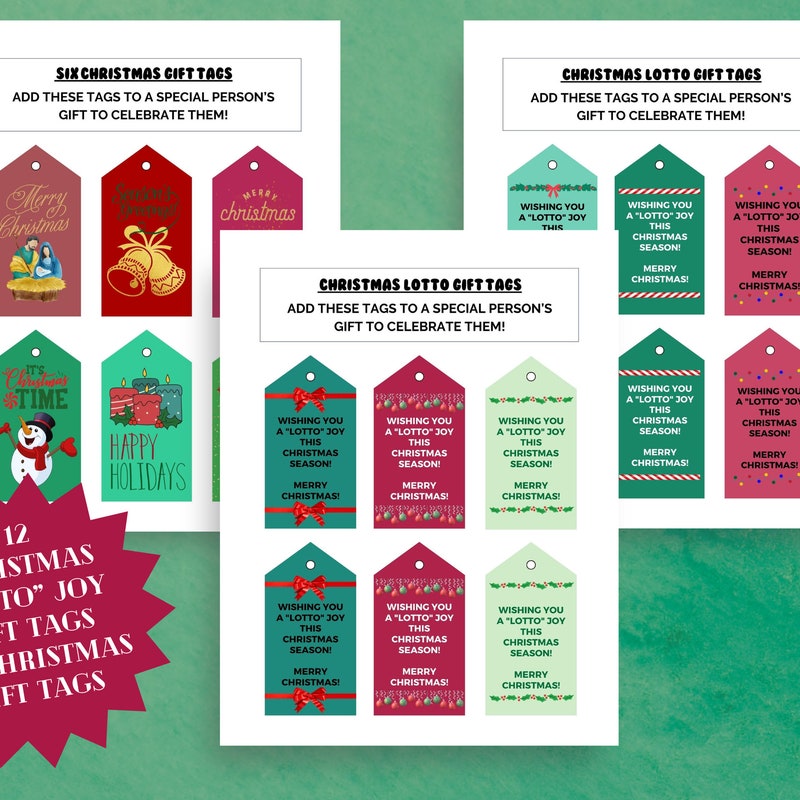 Lotto Christmas Tag - Etsy