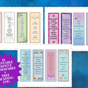 12 Printable Positive Affirmation Bookmarks for Teenagers, Booklovers ...