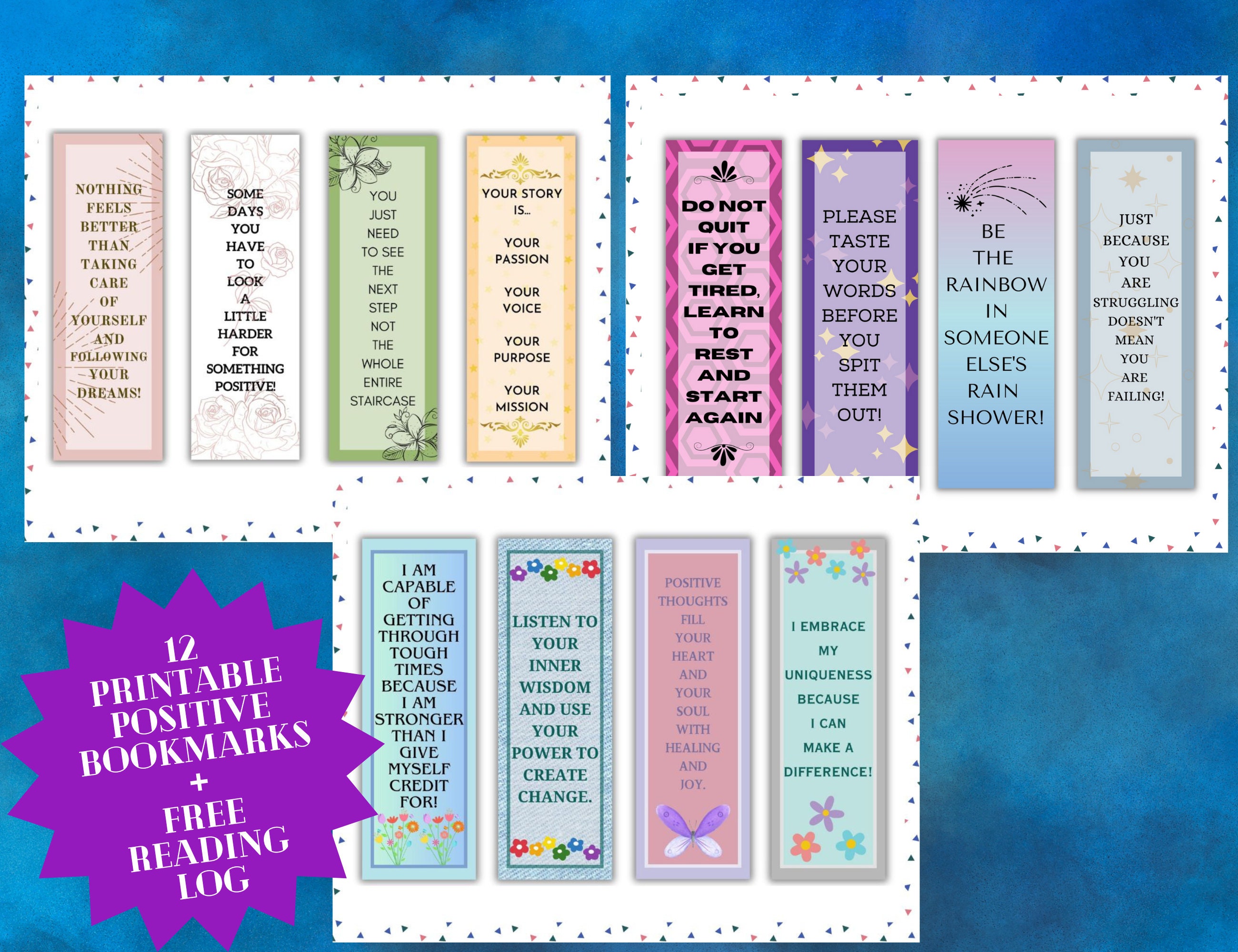 12 Printable Positive Affirmation Bookmarks for Teenagers, Booklovers ...