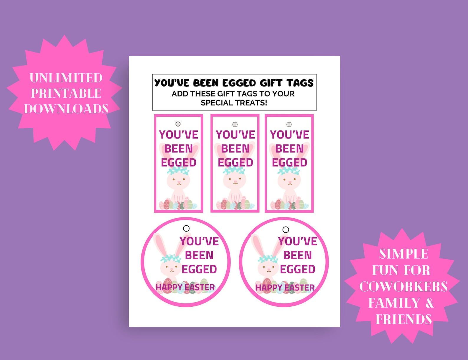 You've Been Egged Game Printable, We've Been Egged, Easter Egged Kit ...