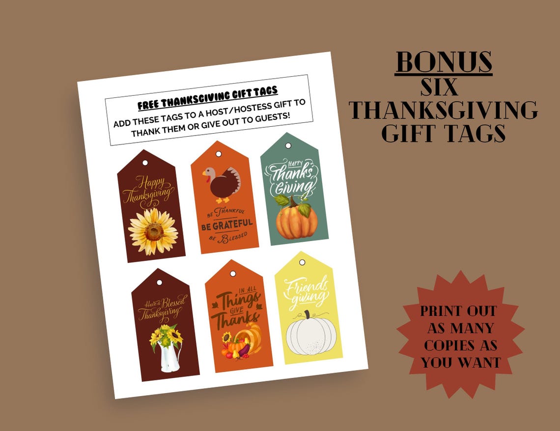 Thanksgiving Lunchbox Joke Cards: Kids' Printable Gift Tags (DIGITAL ...