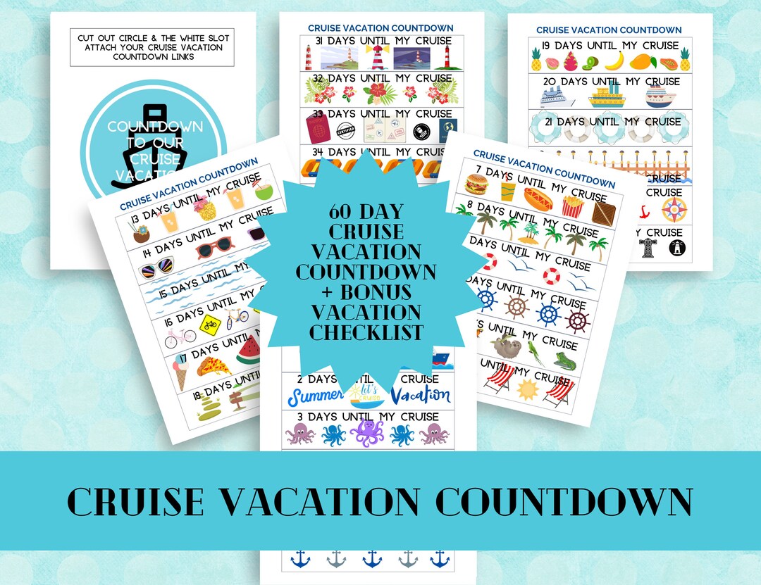 Cruise Vacation Countdown Paper Chain & Checklist, Digital Printables ...
