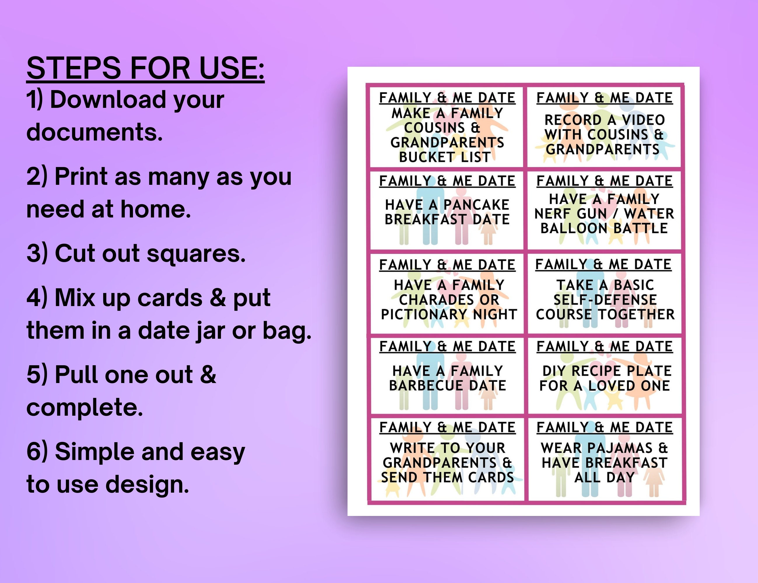 Family Date Night Cards: 60 Activity Coupons + Bonus Tags (printable ...