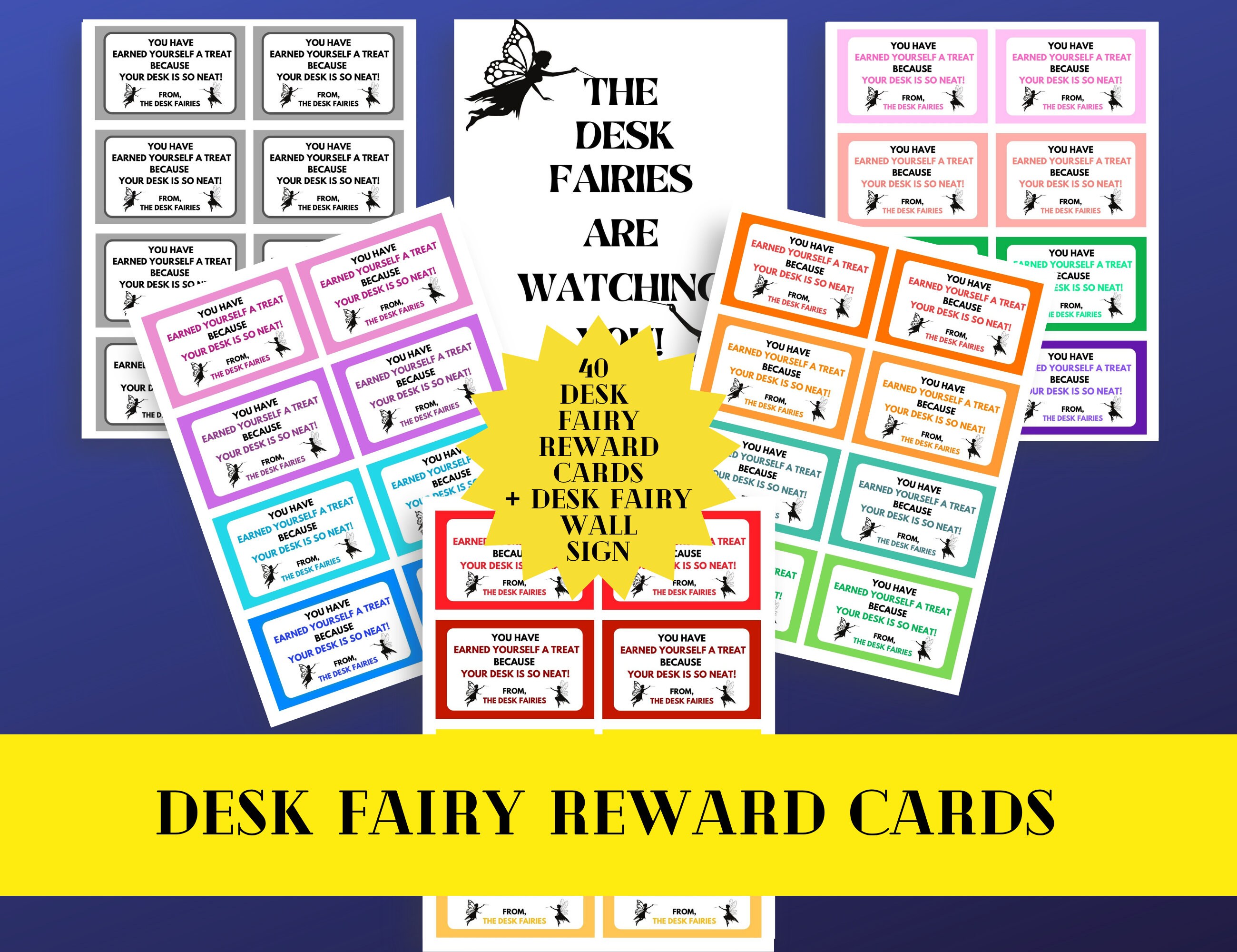 Desk Fairy Reward Notes, Desk Fairy Printable Treat Cards, Desk Fairies ...